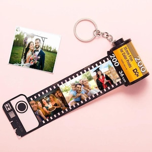 Personalized Camera Film Roll Keychain With Photo Custom Film Roll ...