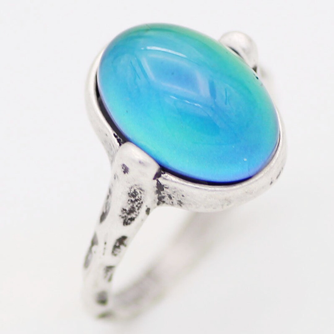 Handmade Mood Ring Oval Shape Mood Stone Ring Antique Silver - Etsy
