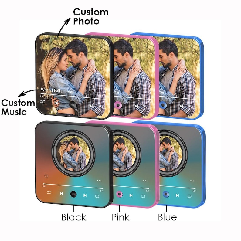 Personalized Music Fridge Magnet, Custom Photo Magnet, Plays Song ...