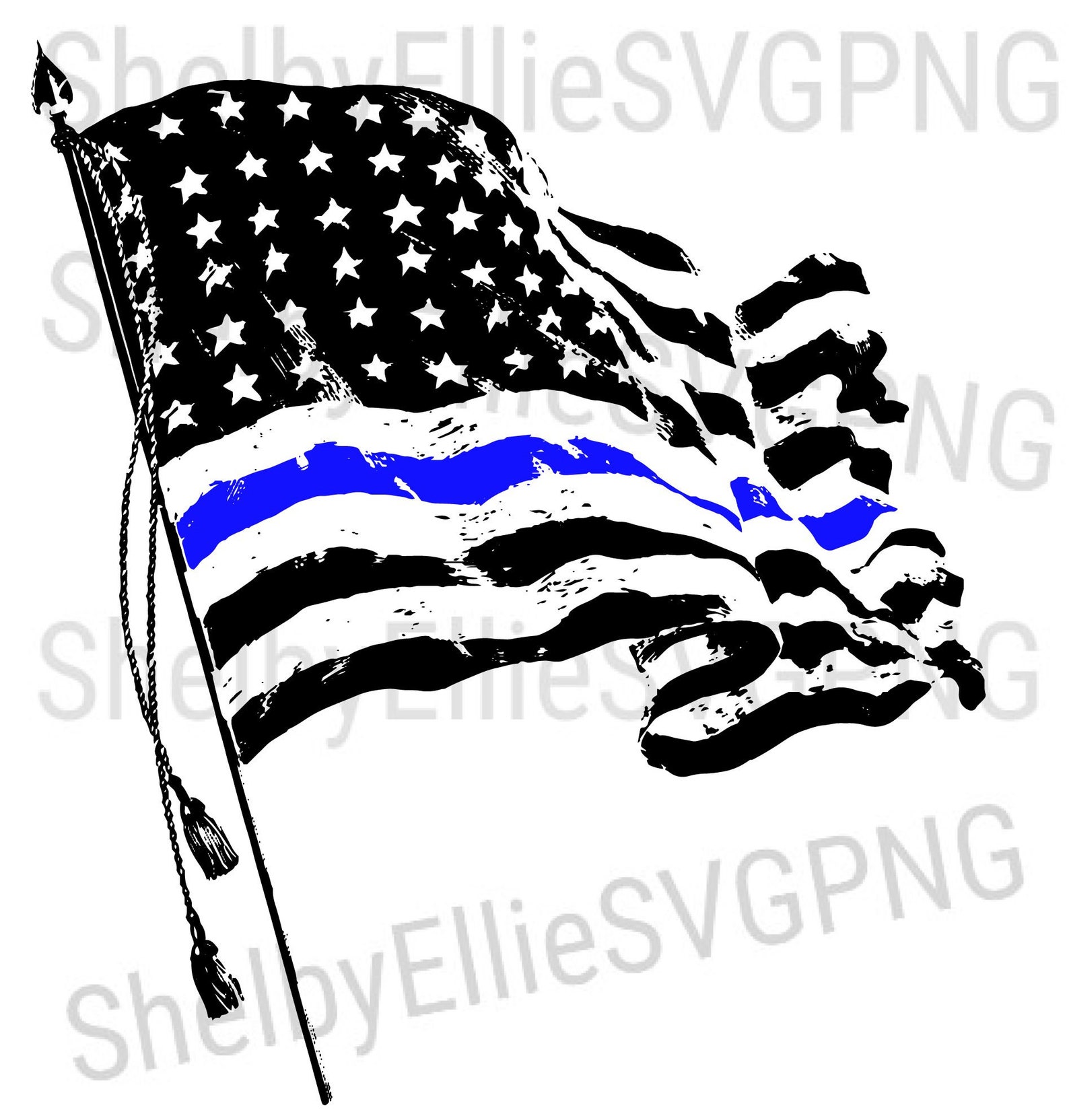 Distressed Flag Police Flag Blue Line Support Police Police | Etsy