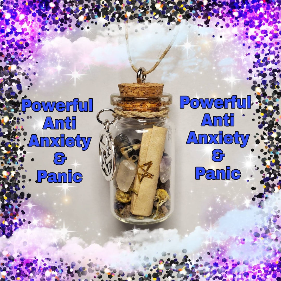 Anti Anxiety Spell Jar and Calming Panic Spell Jar Healing Crystals ...