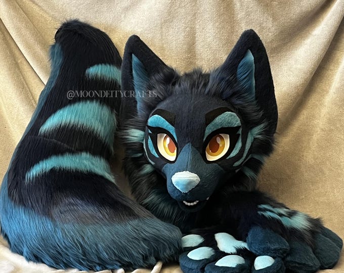 Premade Teal Wolf Fursuit Mini Partial - Etsy