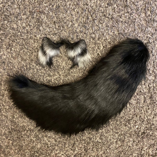 Black Wolf Tail and Ears - Etsy