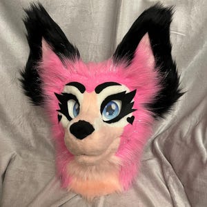 Premade Pink Fox Fursuit Head - Etsy