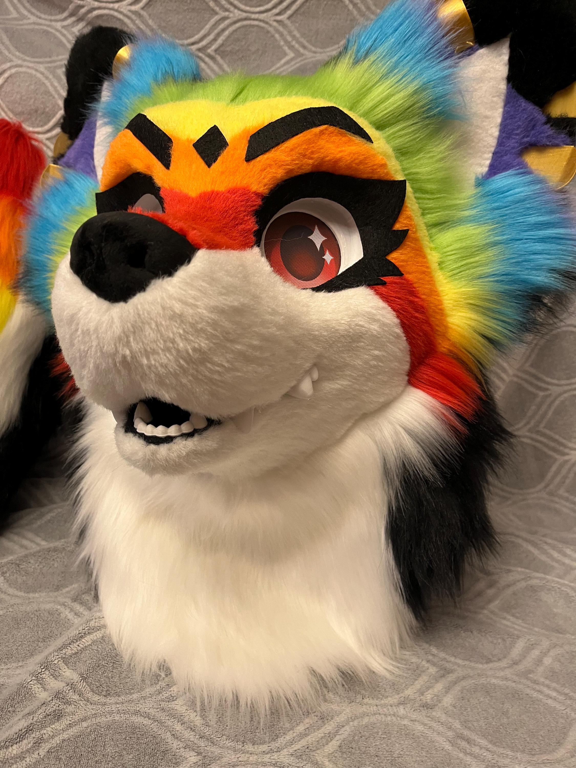 Premade Rainbow Fox Fursuit Head and Tail - Etsy