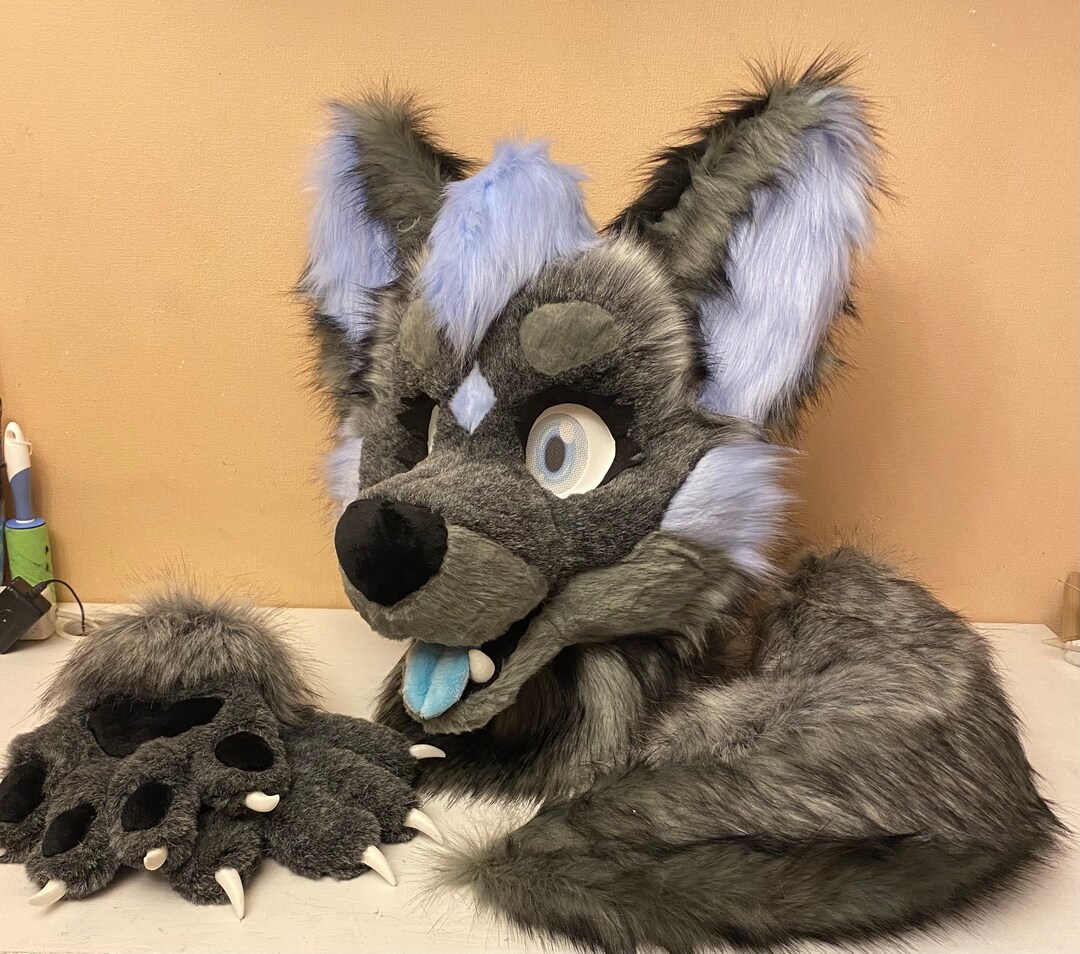Premade Grey & Blue Wolf Fursuit Mini Partial - Etsy