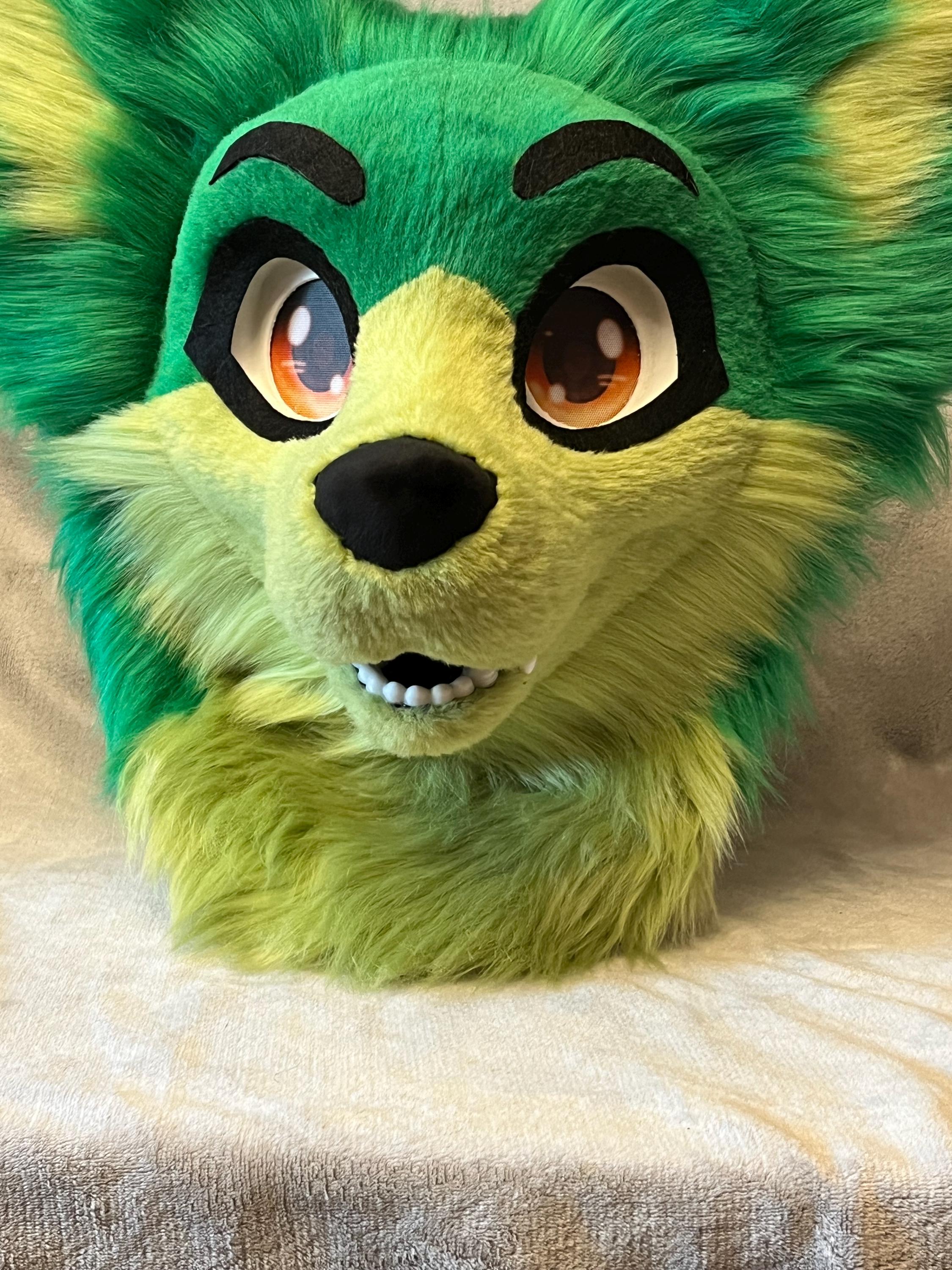 Premade Green Coyote Fursuit Head - Etsy