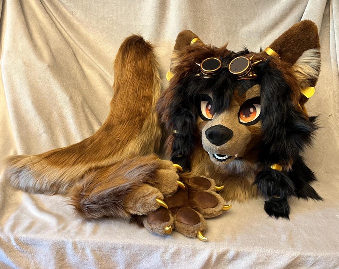 Premade Steampunk Wolf Fursuit Mini Partial - Etsy