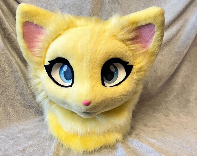 Premade Yellow Kemono Cat Fursuit Head - Etsy