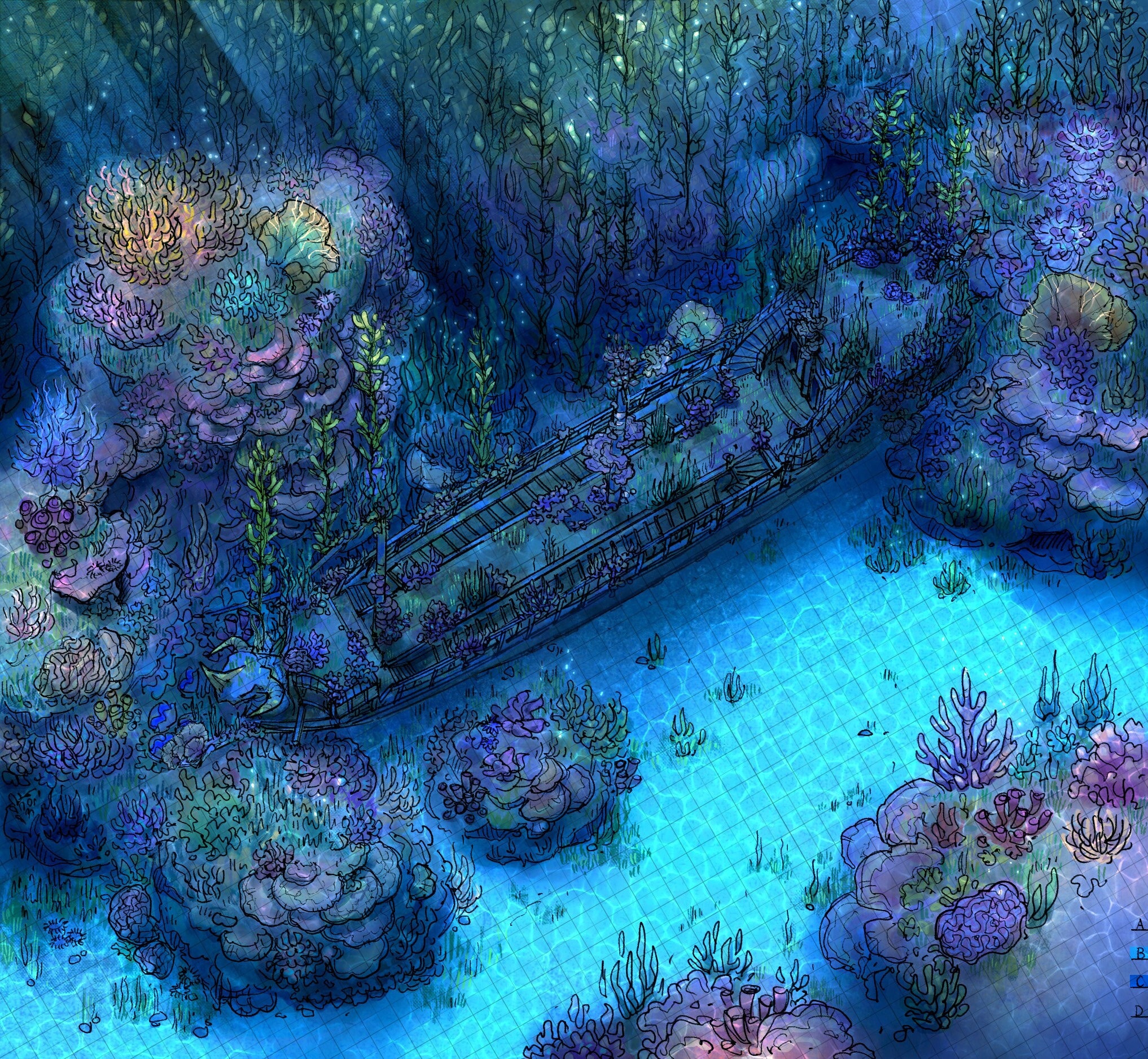 Digital RPG Battlemap - Sunken Warship - Etsy