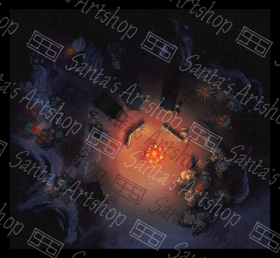 Digital RPG Battlemap Camp at the Forest's Edge - Etsy