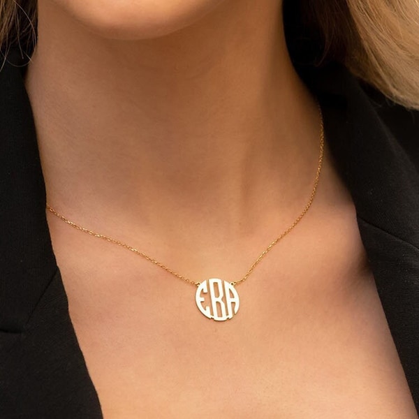 Monogram Necklace - Etsy