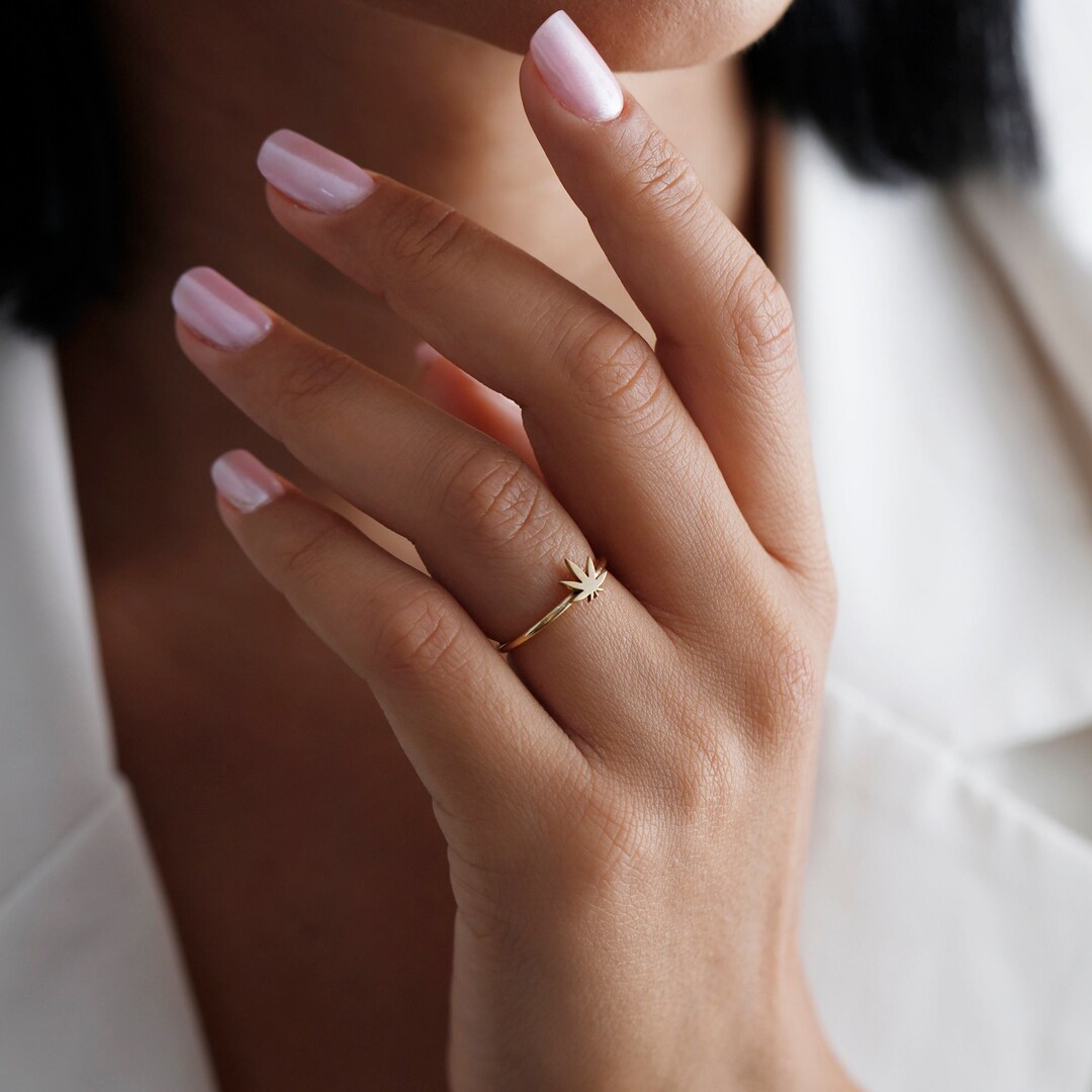 Mariano Leaf Ring, Pot Leaf Ring for Woman, 925 Sterling Silver Leaf ...