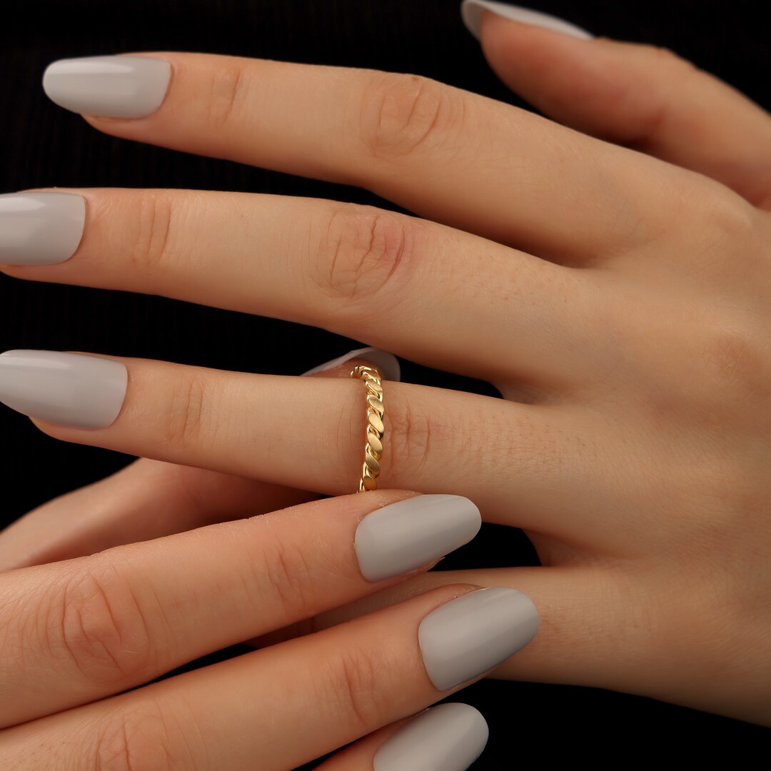 Minimal Plain Auger Ring, Full Auger Silver Ring, Auger Ring, Dainty Promise Ring, Minimalist ...