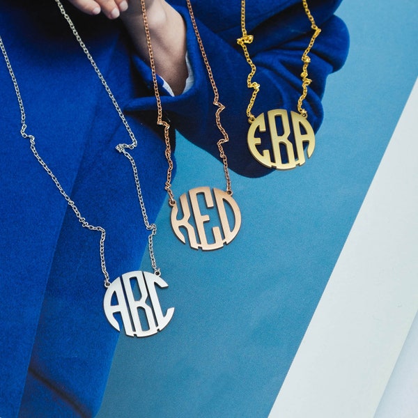 Monogram Necklace - Etsy