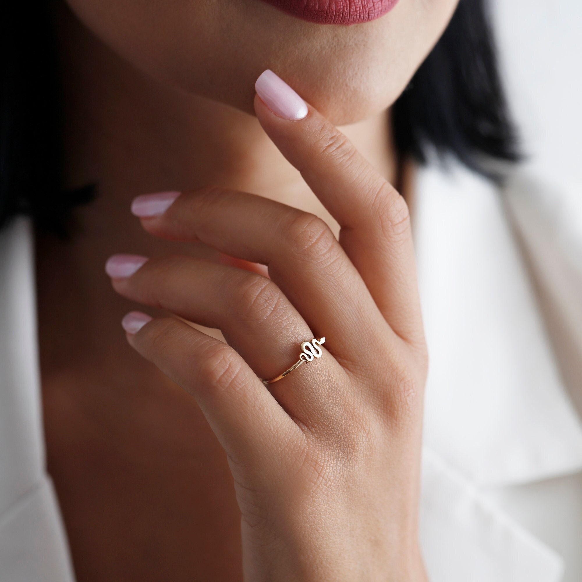 18k Gold Tiny Snake Ring Minimalist Snake Ring Snake jewelry Sterling Silver Ring Gift for Her Christmas Gift Animal Ring Etsy