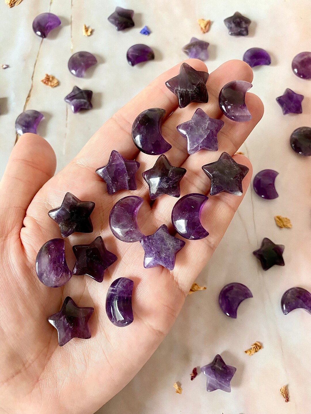 AMETHYST STAR & MOON | Mini Amethyst Stars and Moons | Amethyst Star ...