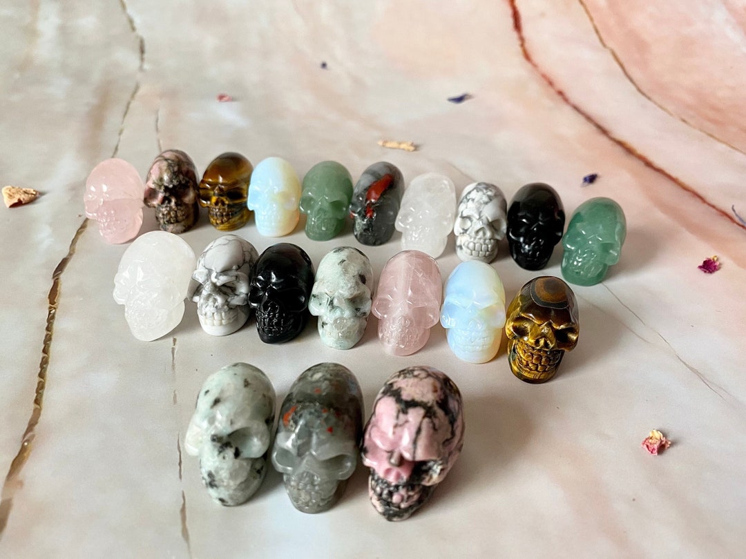 Natural Hand Carved Mini Skulls | Mini Crystal Skulls | Crystal Skull ...