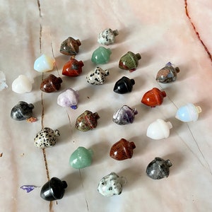 CRYSTAL ACORN CARVING | Hand Carved Acorn Crystal Figurine | Mini ...