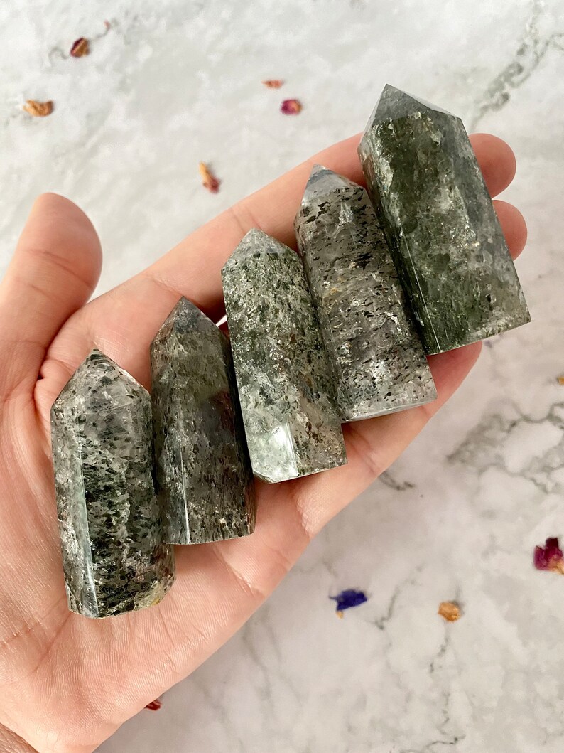 Dragon Fruit Quartz Towers | Pitaya Quartz Tower With Black Tourmaline ...