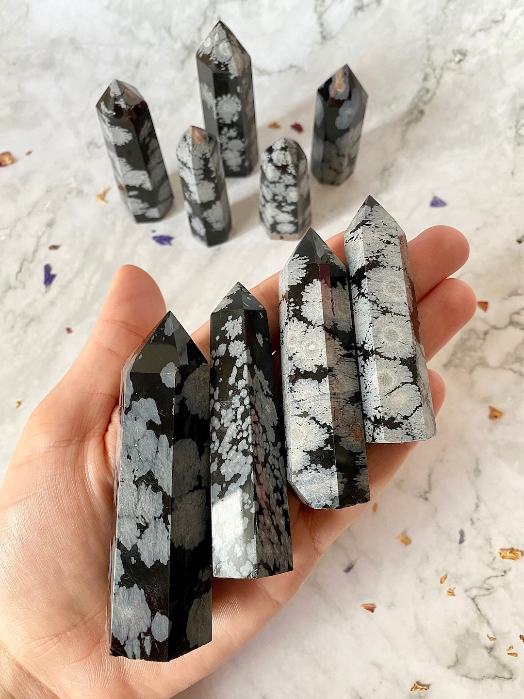 Snowflake Obsidian Tower | Snowflake Obsidian Point | Snowflake ...