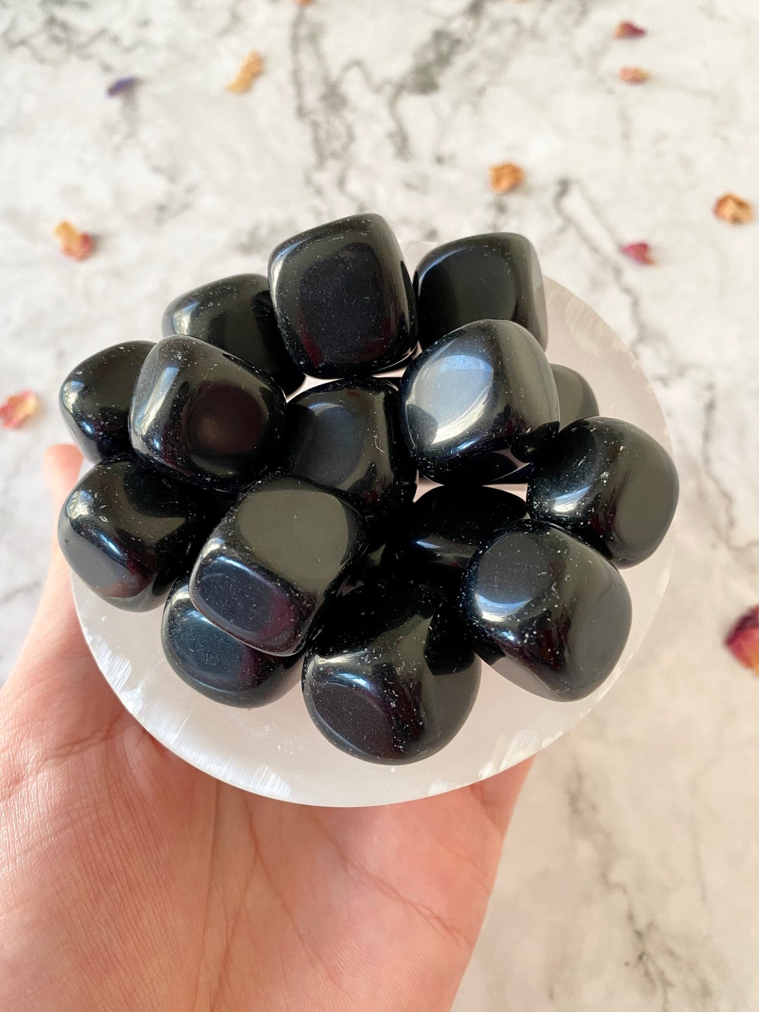 Black Obsidian Cubes Black Obsidian Tumble Stones 15-20 Mm Black ...