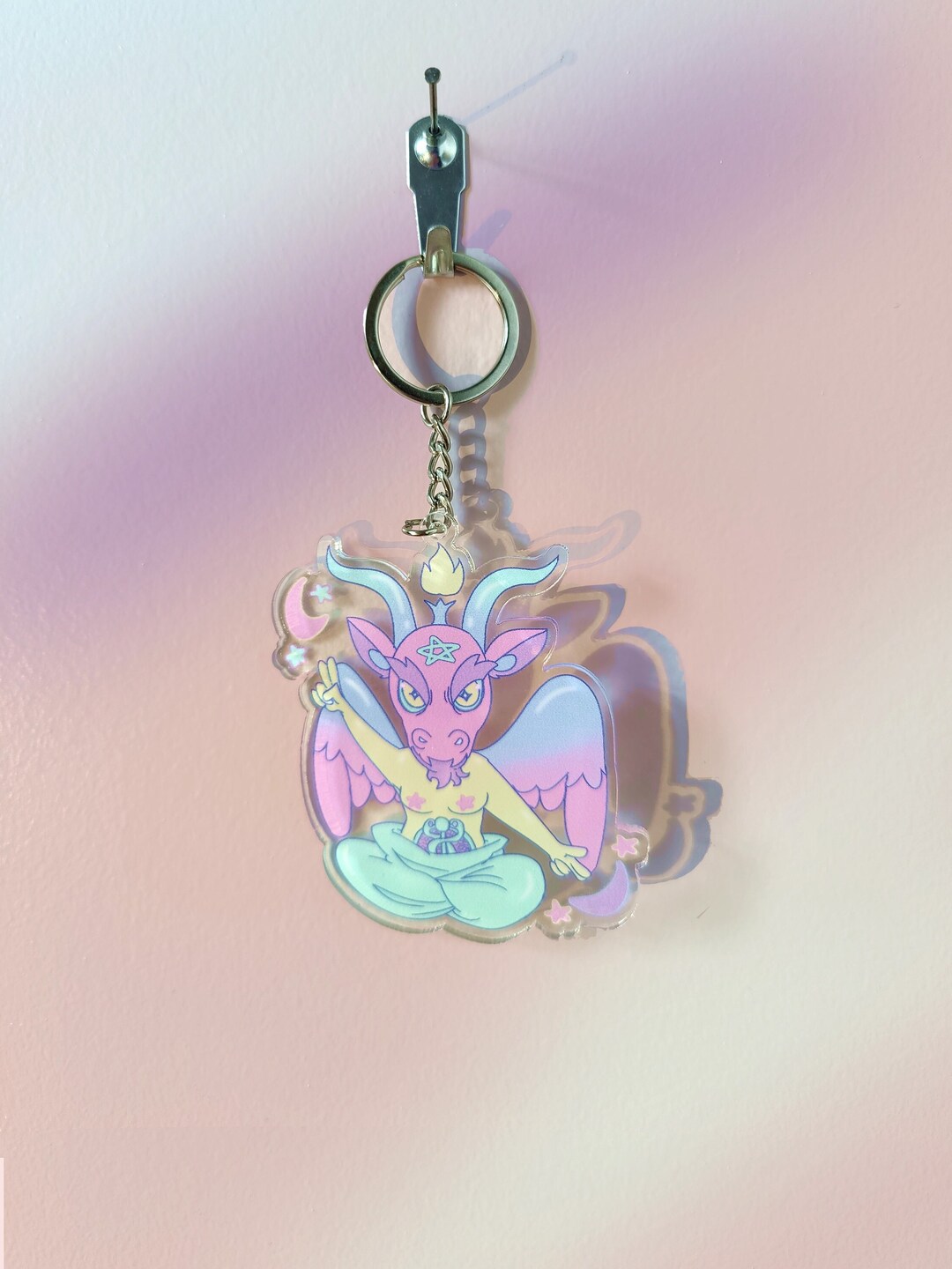 Pastel Gummy Baphomet Keychain - Etsy