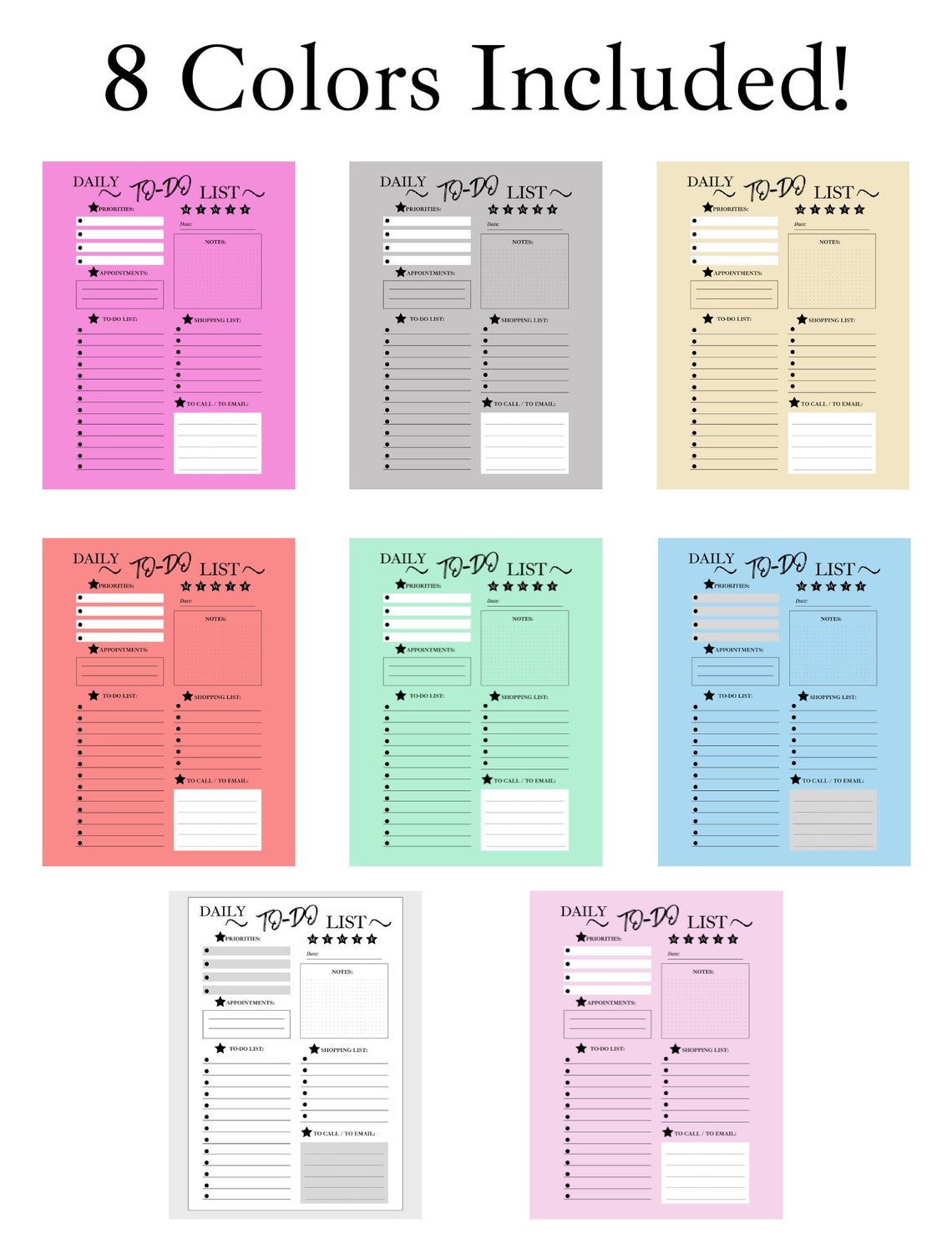 Digital to Do List PDF Template, to Do Template, Undated to Do List ...