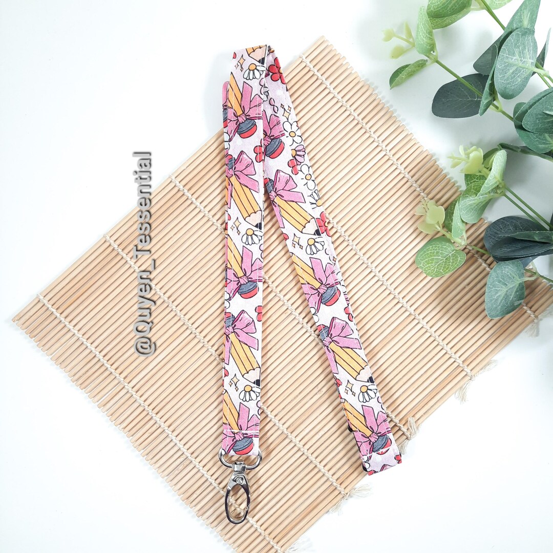 Retro Cotton Teacher Lanyard Groovy School ID Badge Holder - Etsy
