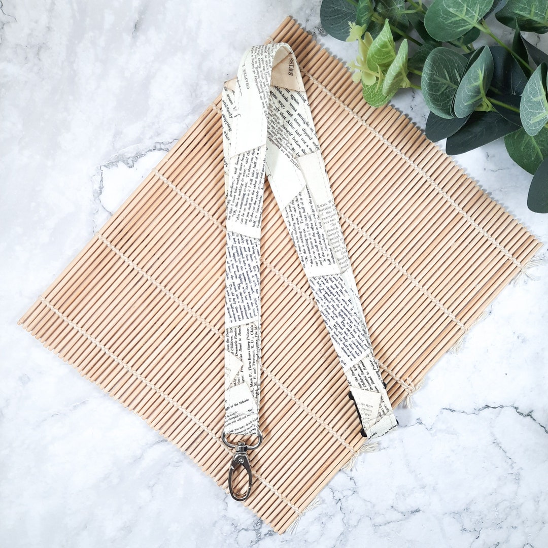 Bookworm Lanyard, Bookish Badge Holder, Librarian ID Holder, Book Lover ...