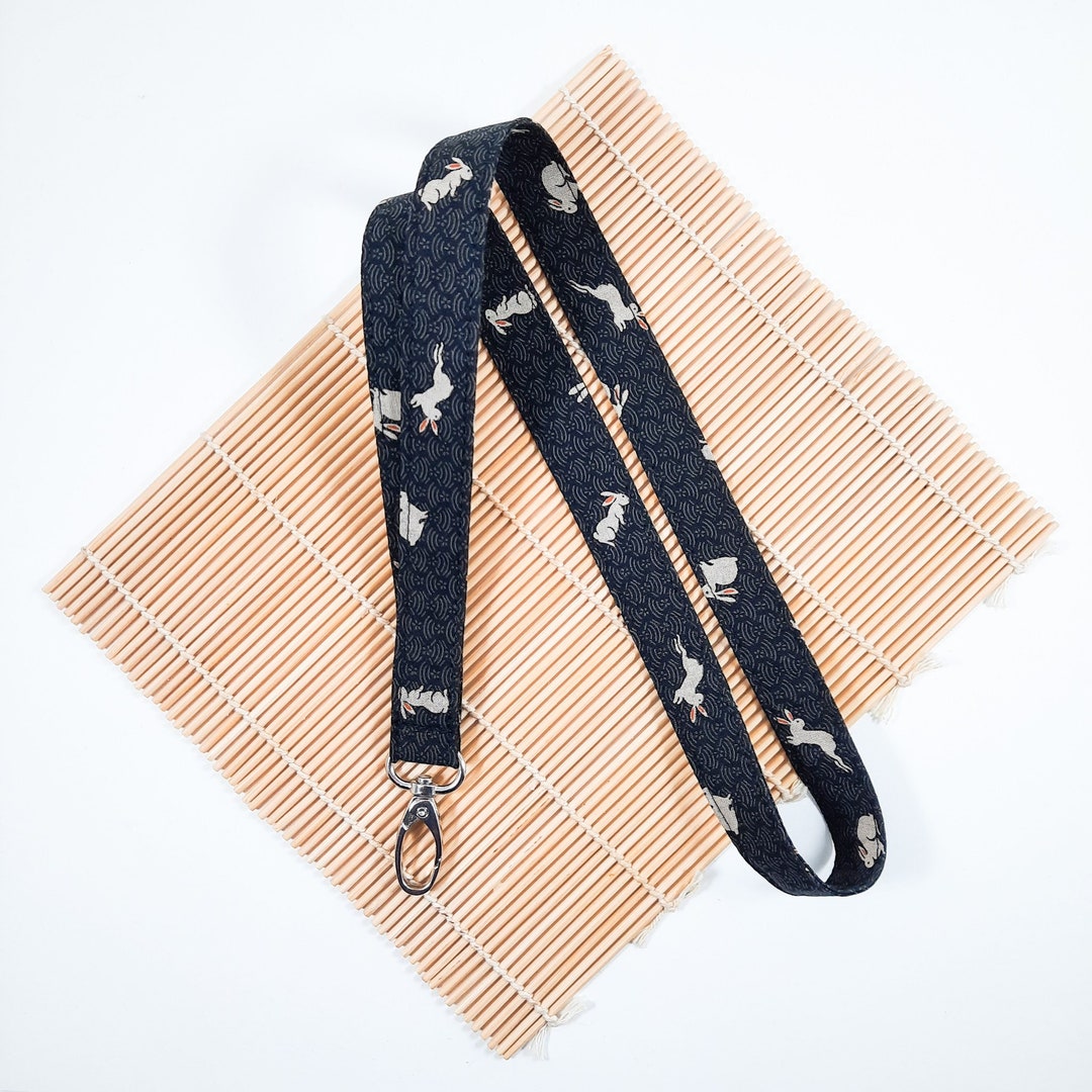 Kimono Rabbit Lanyard: Japanese Cotton Fabric ID Badge Holder - Etsy