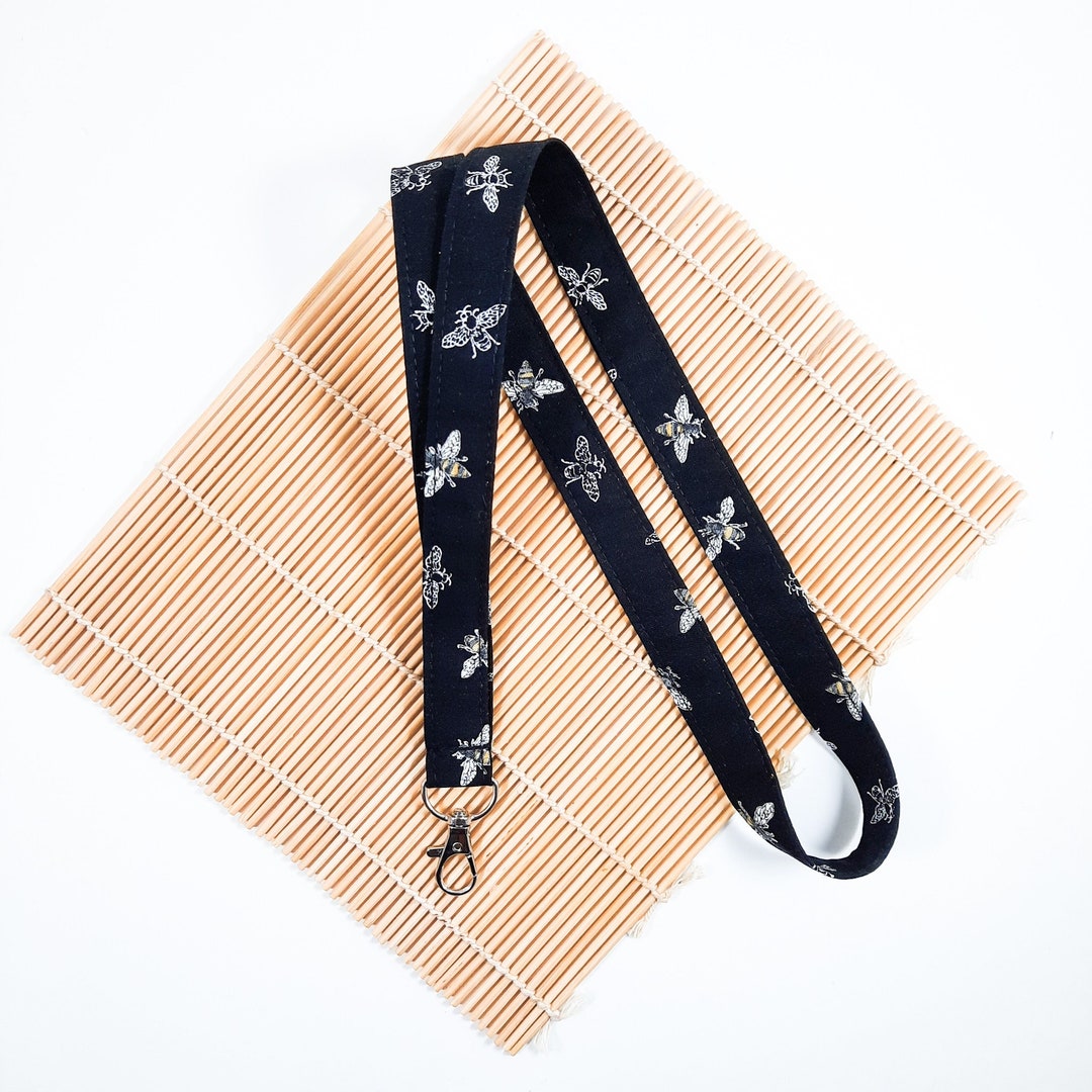 Black Bee Lanyard, Cotton ID Holder, Teacher Gift - Etsy