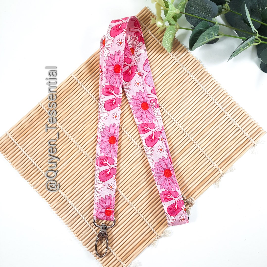 Floral Lung Lanyard Cotton ID Badge Holder, Healthcare Gift - Etsy