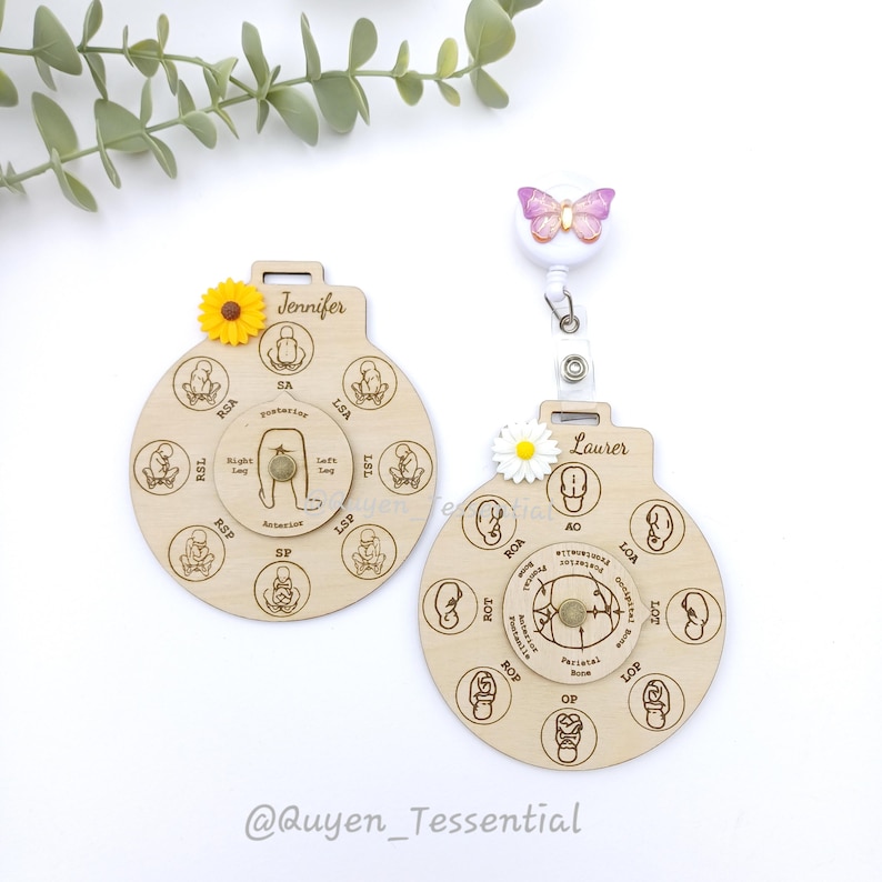 Personalized Fetal Position Wheel Badge Midwife Doula Nurse Gift - Etsy