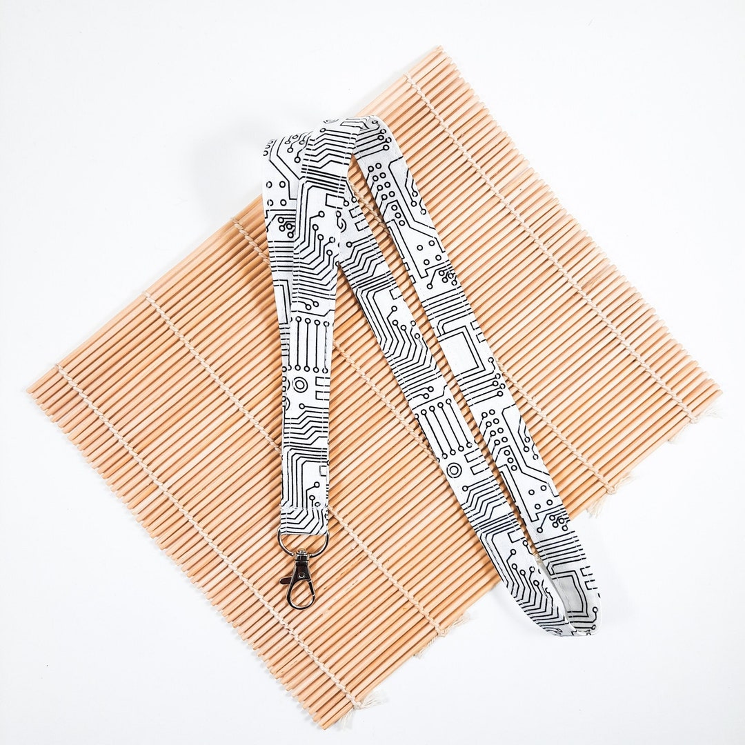 Circuit Board Lanyard: Tech ID Badge Holder, Cotton Fabric Keychain - Etsy