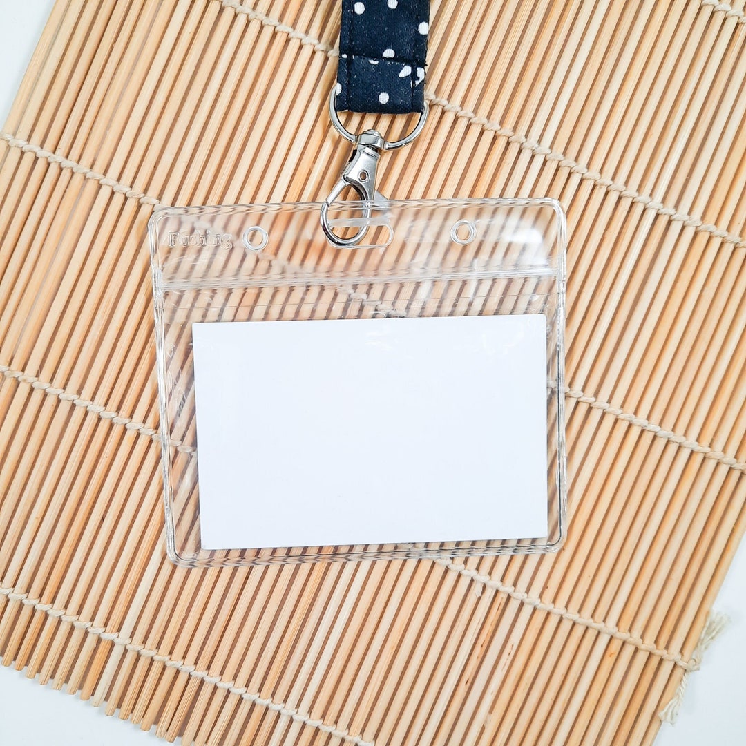 Clear Vinyl Horizontal Card Holder, Resealable ID Tag Holder, Lanyard ...