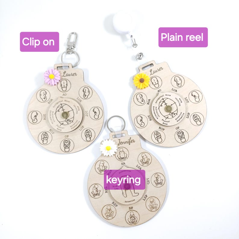 Personalized Fetal Position Wheel Badge Midwife Doula Nurse Gift - Etsy