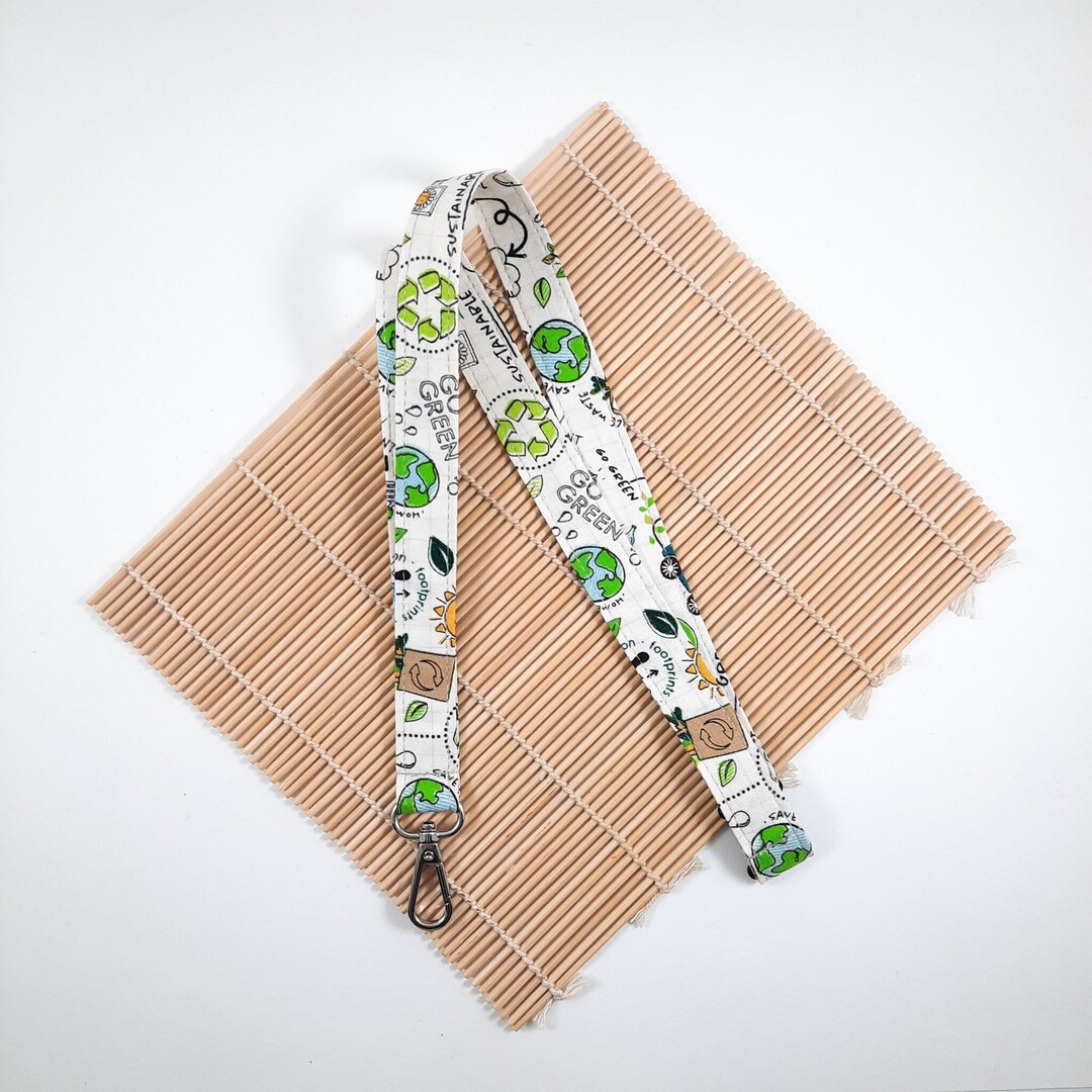 Reduce Reuse Recycle Lanyard, Eco Friendly Fabric Lanyard, Breakaway ...
