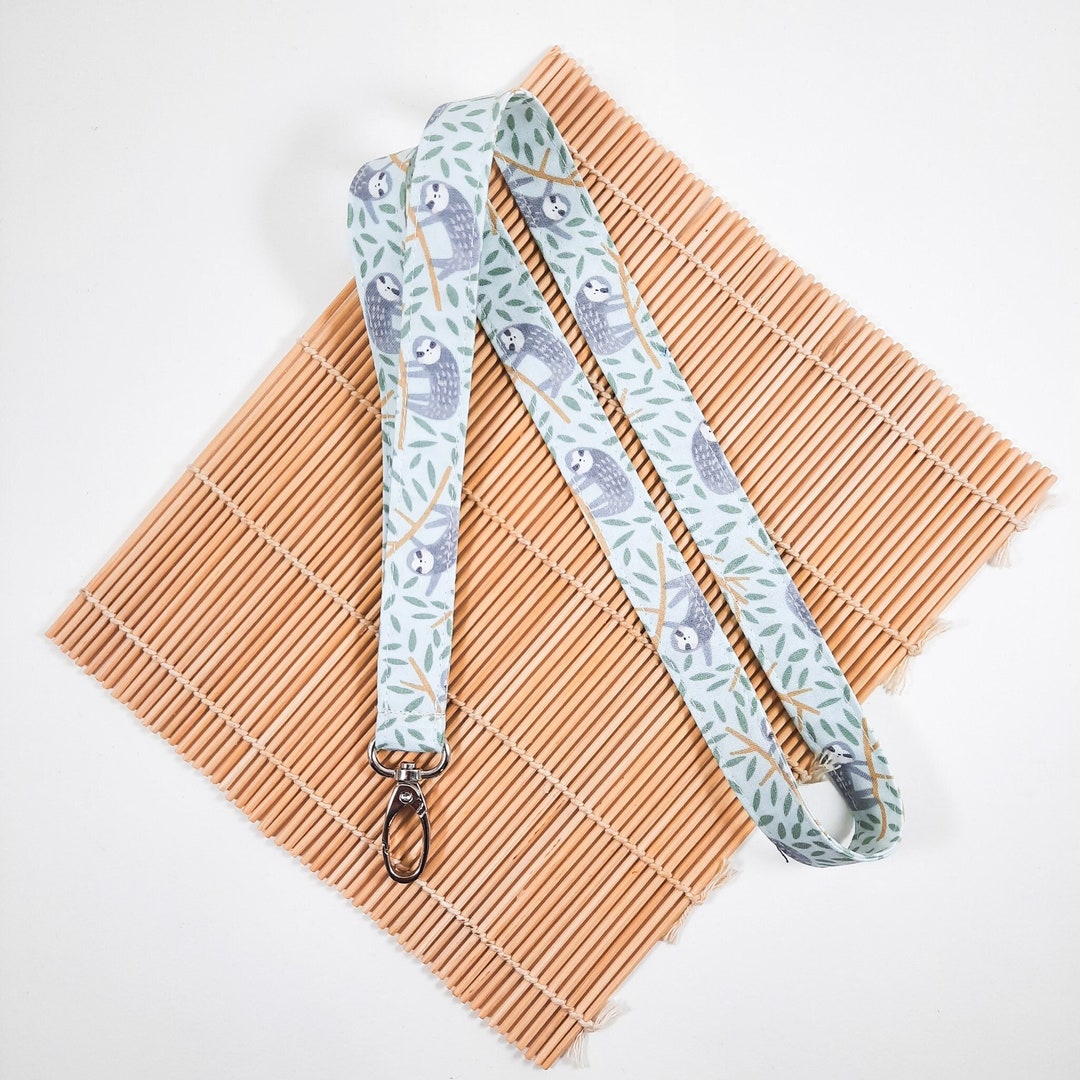 Sloths Cotton Lanyard, Breakaway ID Holder, Teacher Gift - Etsy Australia