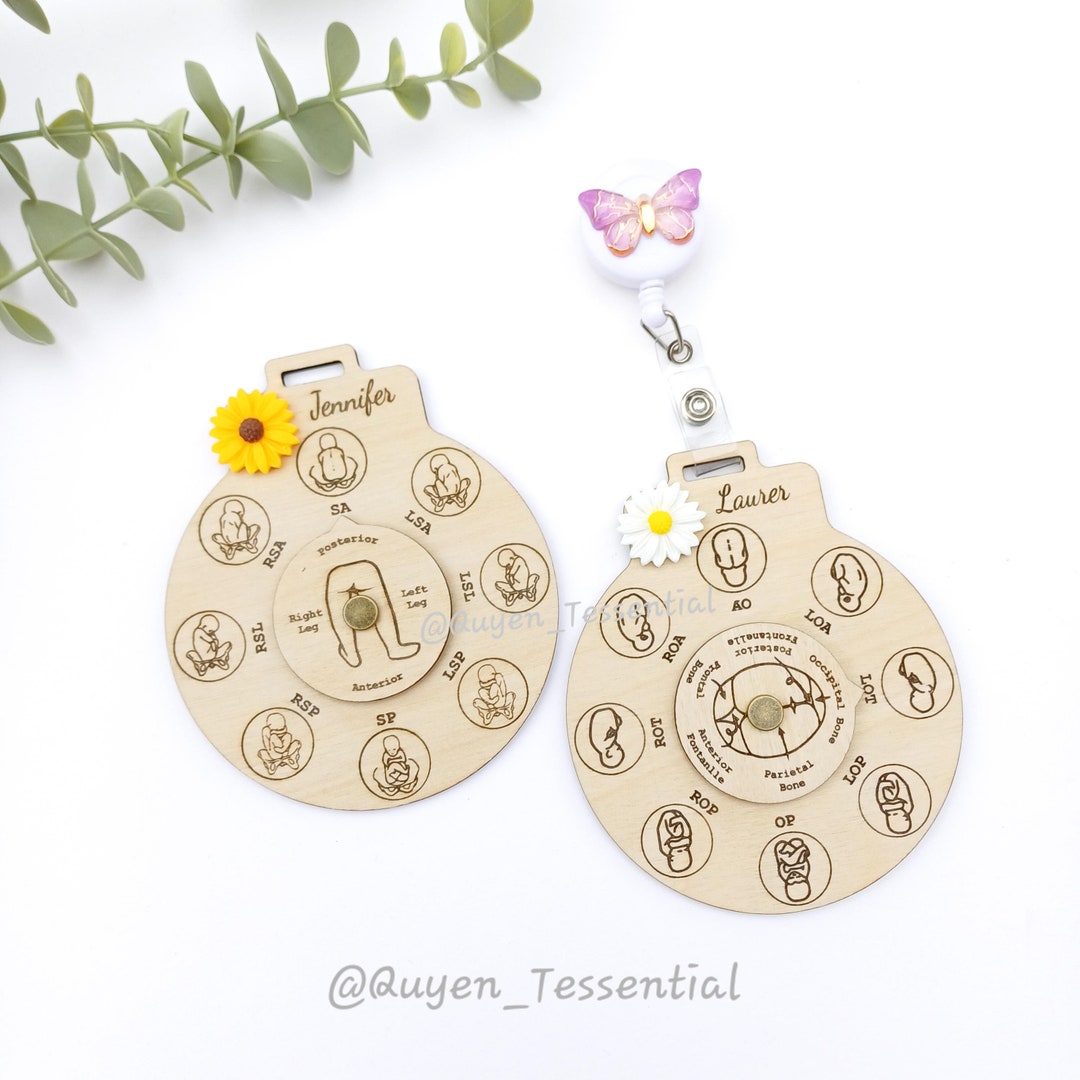 Personalized Fetal Position Wheel Badge Midwife Doula Nurse Gift - Etsy
