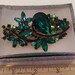 Emerald Green & AB Crystal Rhinestone CZ Gold Floral French Hair ...