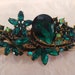 Emerald Green & AB Crystal Rhinestone CZ Gold Floral French Hair ...