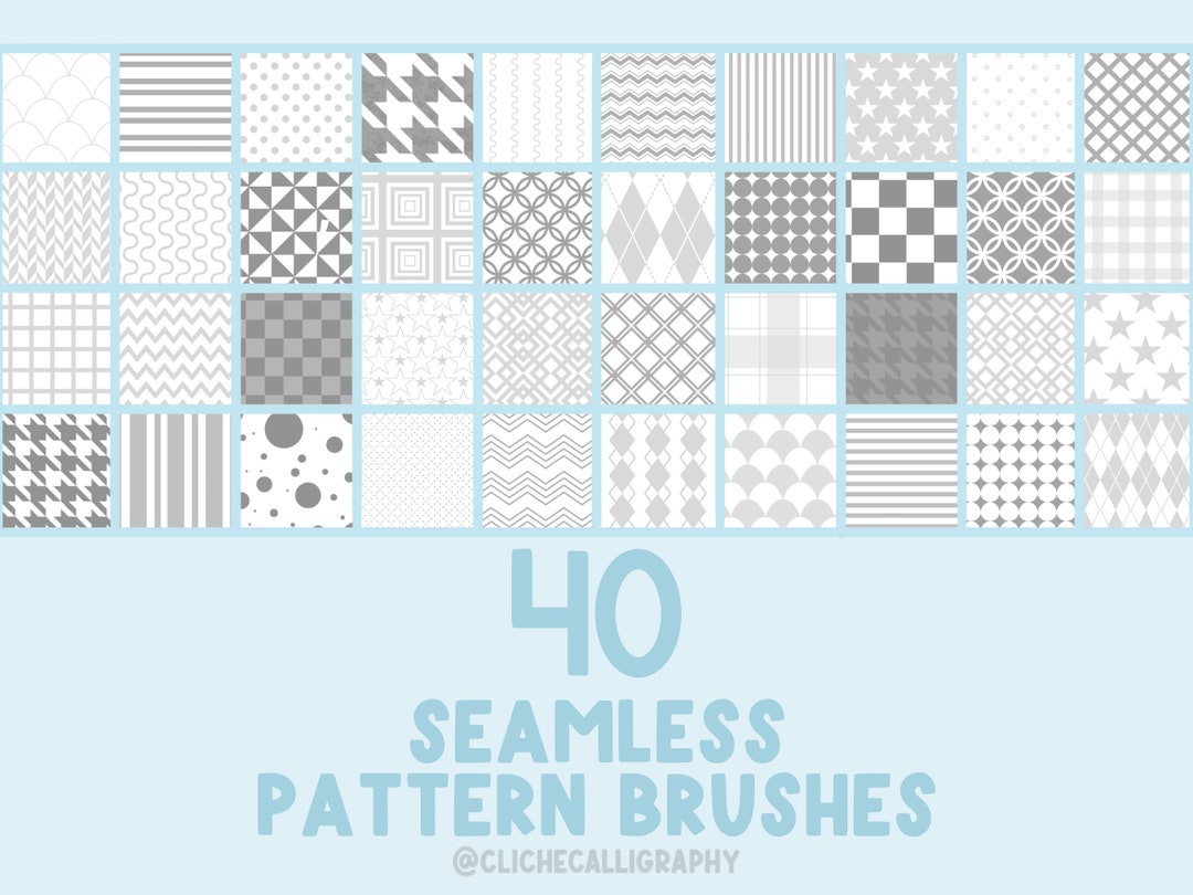40 Seamless Pattern Procreate Brushes - Etsy