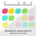 Lemonade Stand - Procreate Color Mini-palette - Etsy