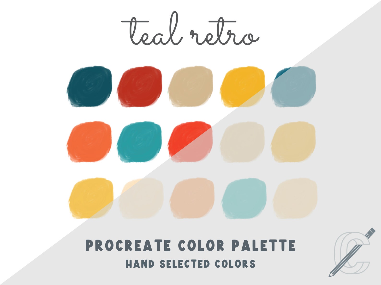 Teal Retro - Procreate Color Mini-palette - Etsy