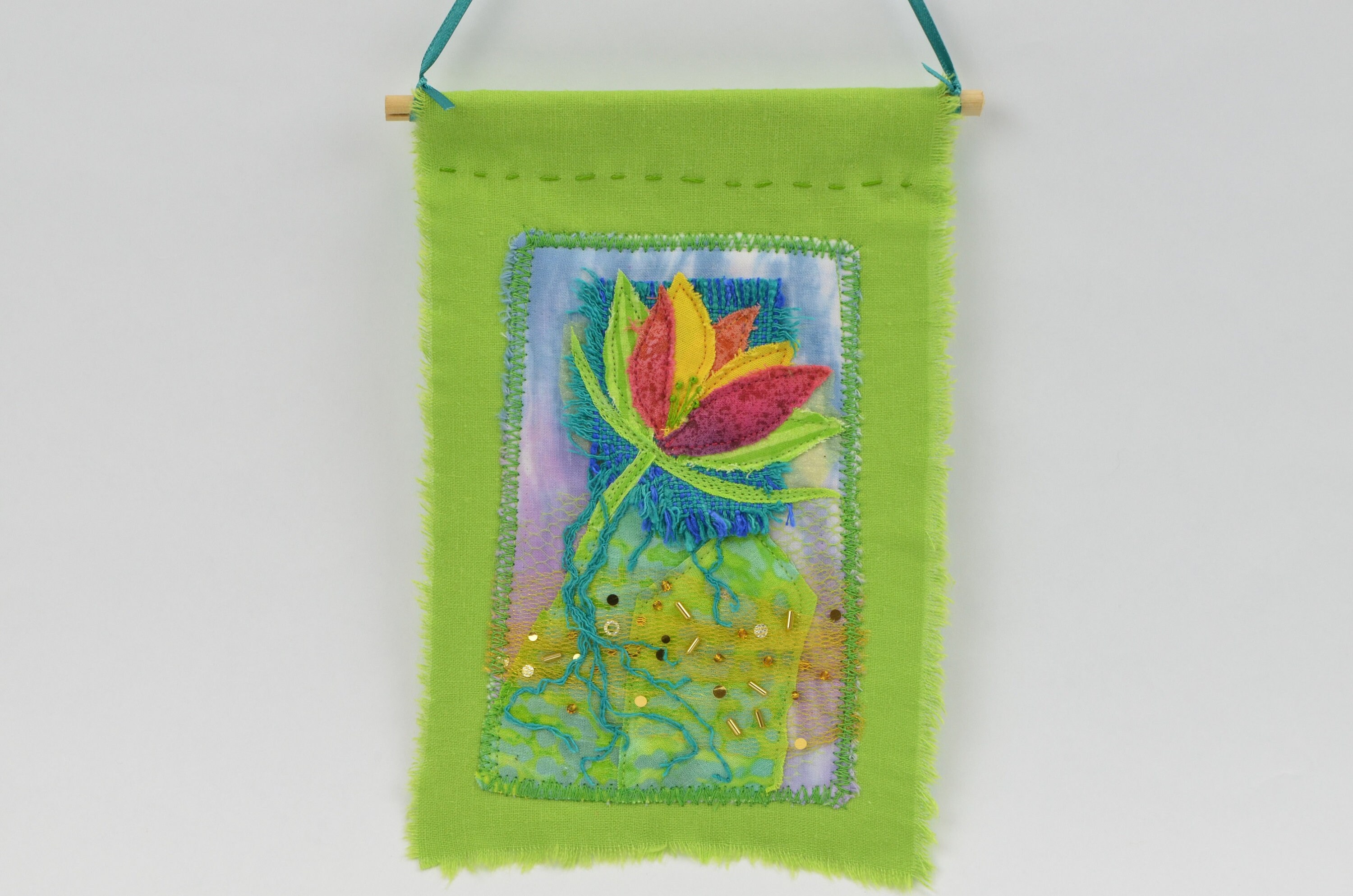 Textile Art Wall Hanging Fiber Art Handmade Art Lime Green - Etsy