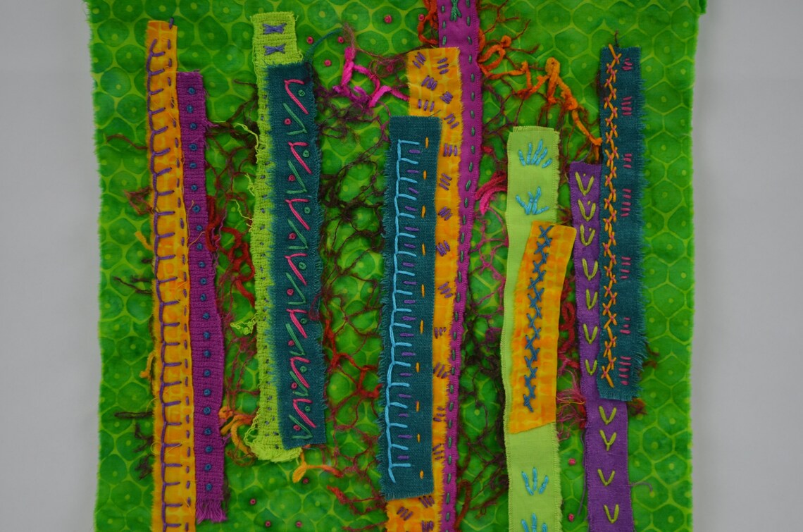 Textile Art Wall Hanging Slow Stitch Art Fiber Art Hand - Etsy