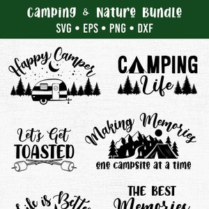 Camping and Nature Svg, Eps, Png, Dxf | Adventure | Camping Svg | Happy ...