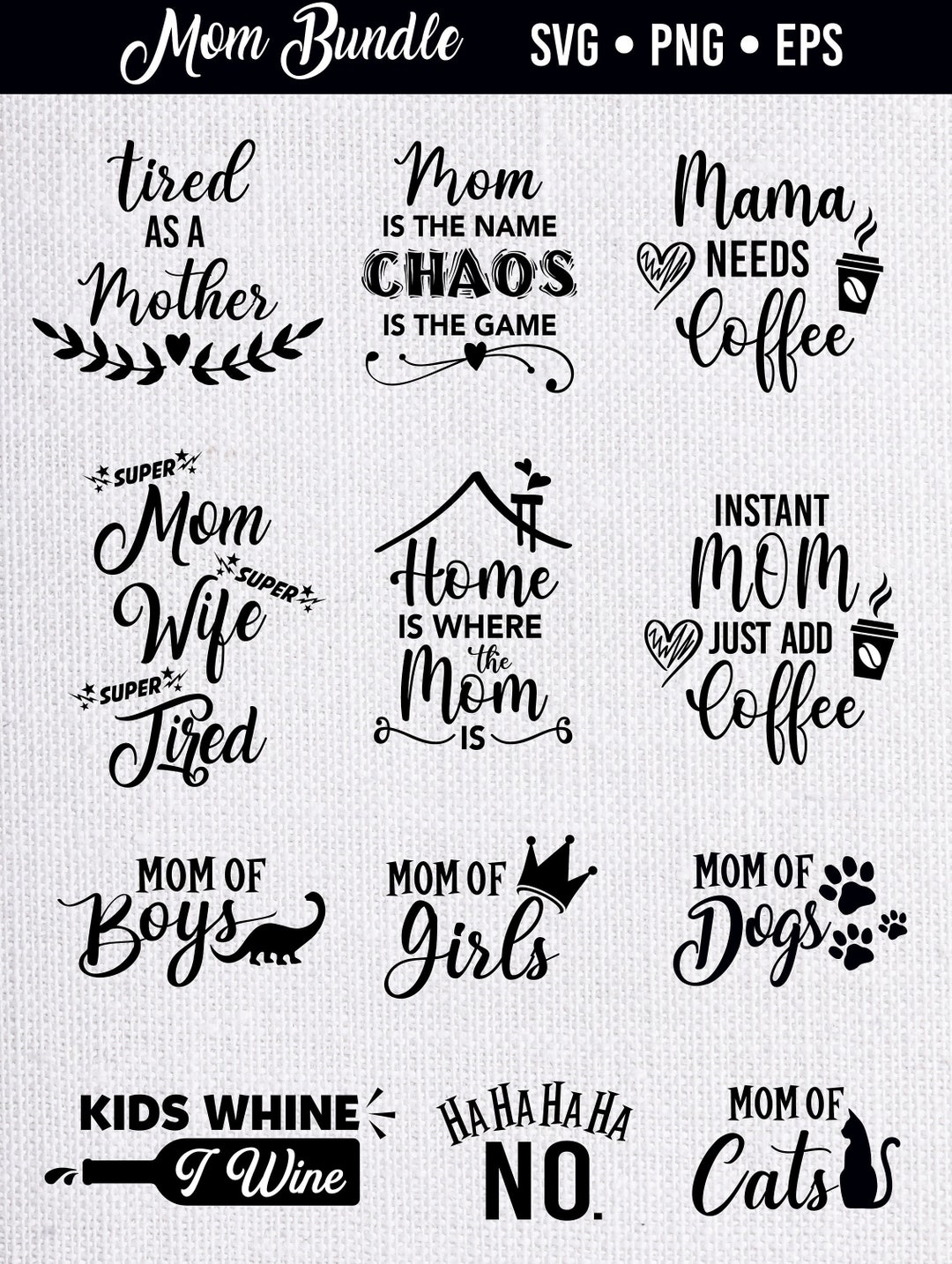 Funny Mom SVG Bundle, Mother's Day Clipart (digital Download) - Etsy