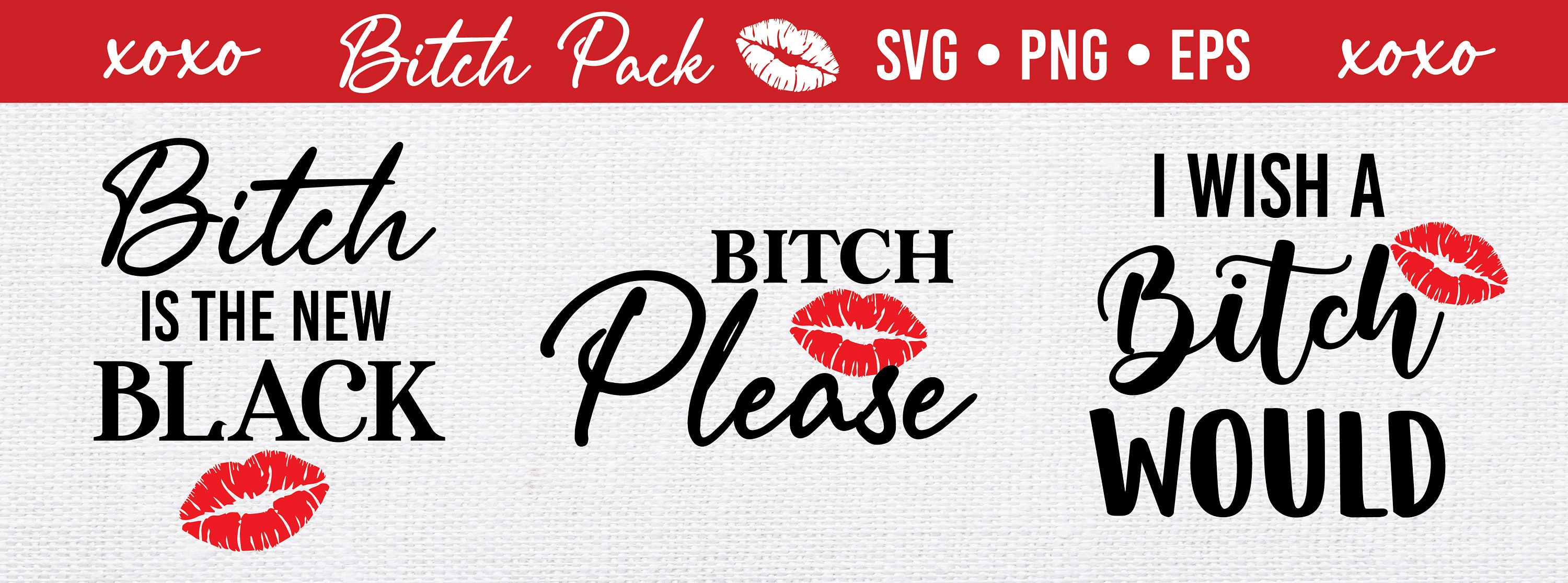 Bitch 3 Pack Svg Eps Png Bitch is the New Black Bitch | Etsy